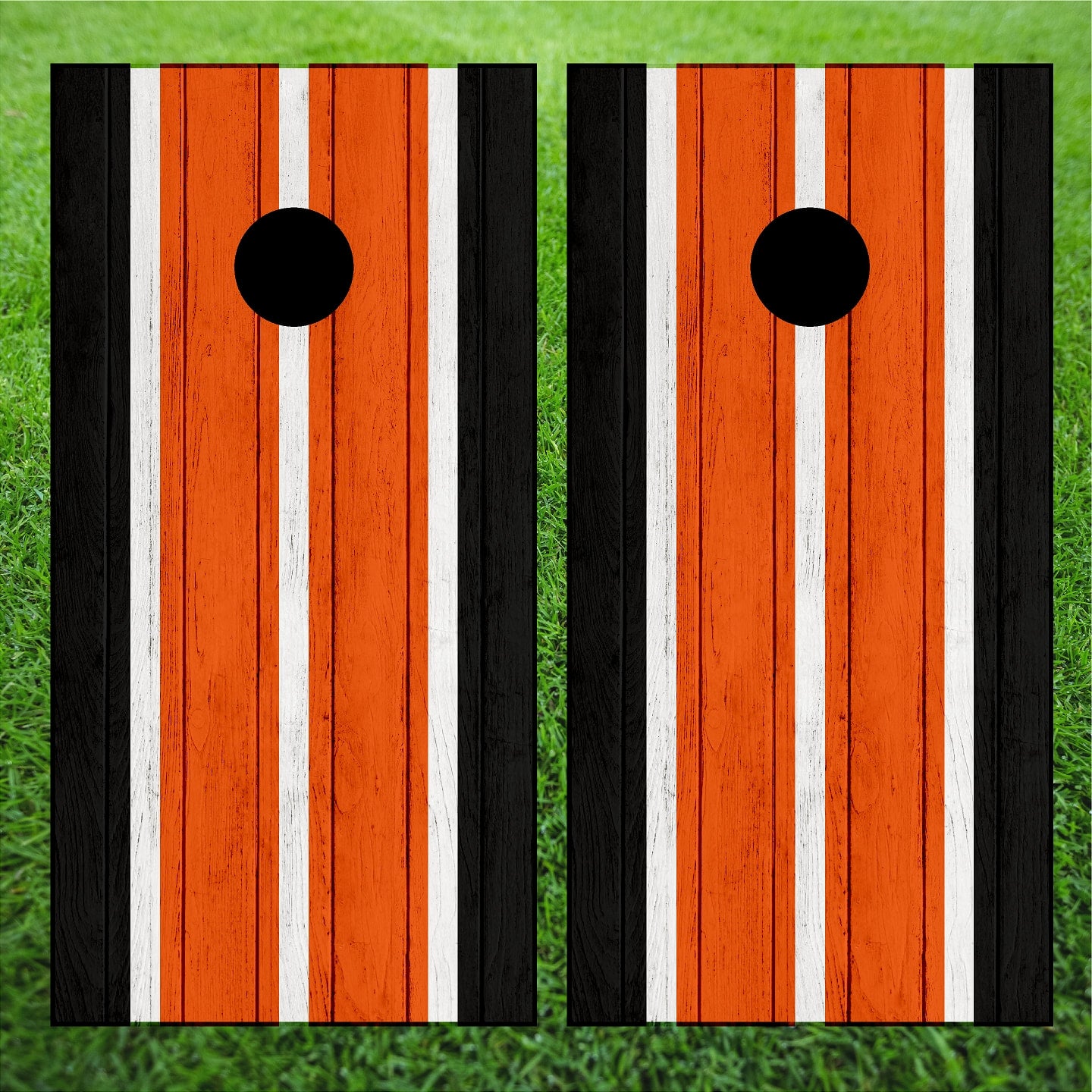 Wood grain Orange Racing Stripes | Lightning Storm GFX